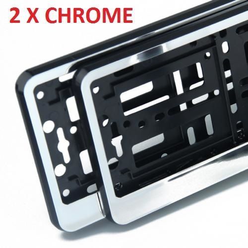 2 x "CHROME" EFFECT NUMBER PLATE HOLDER SURROUND CAR | eBay UK