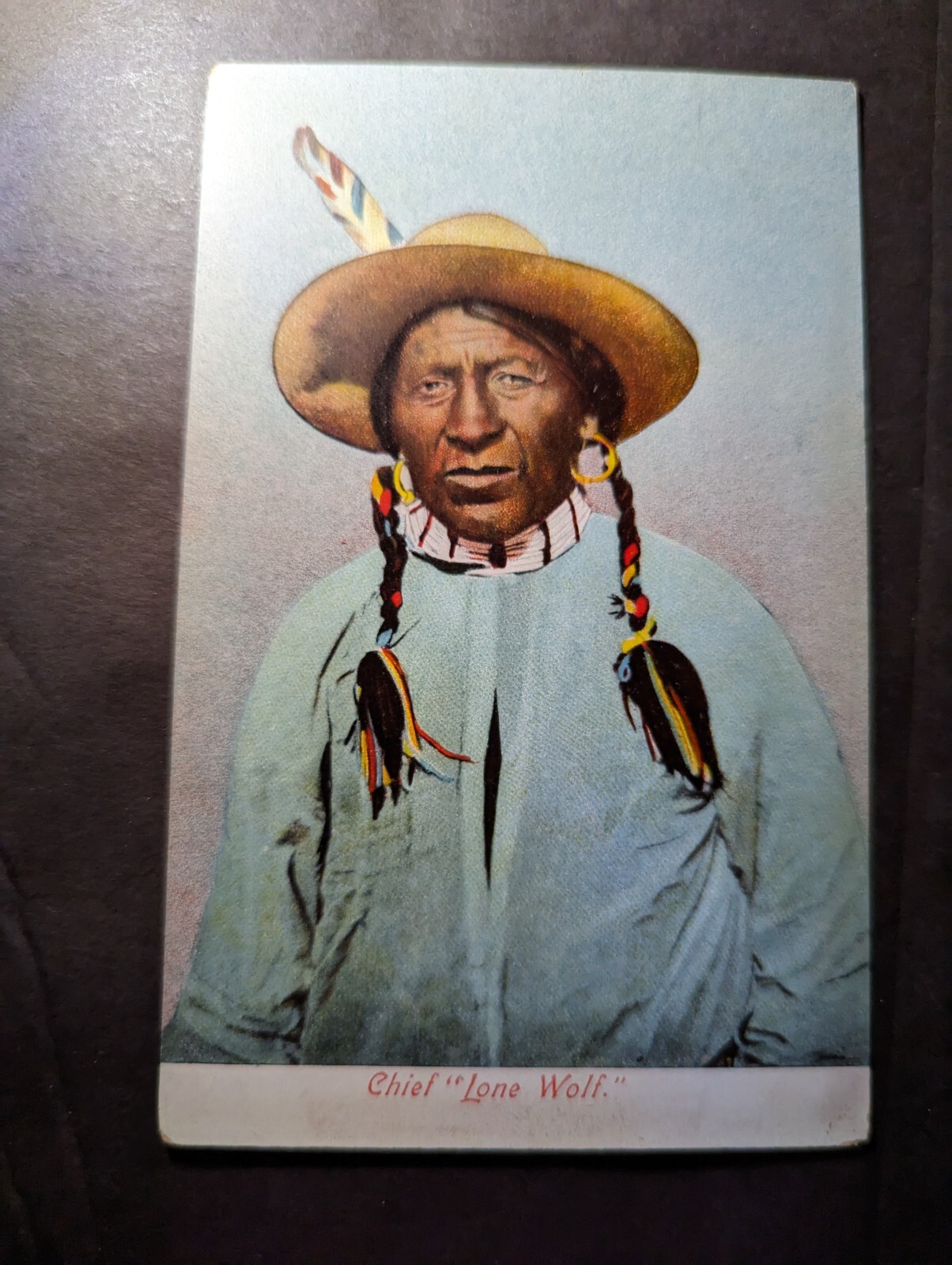 Mint USA Native American Postcard Chief Lone Wolf Indian | eBay