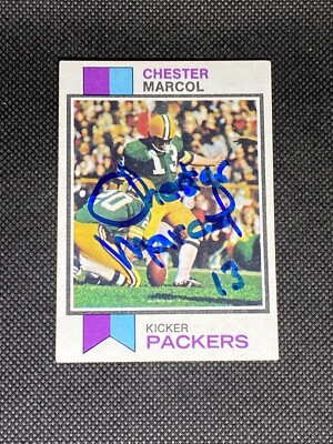Chester Marcol Green Bay Packers 1973 Topps Signed Auto Rookie #180 ...