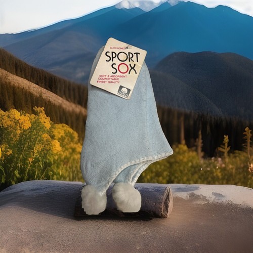 VTG Socks 80's Pom Pom Sport Sox 9-11 Yellow, Blue, White Cotton Blend 90's | eBay