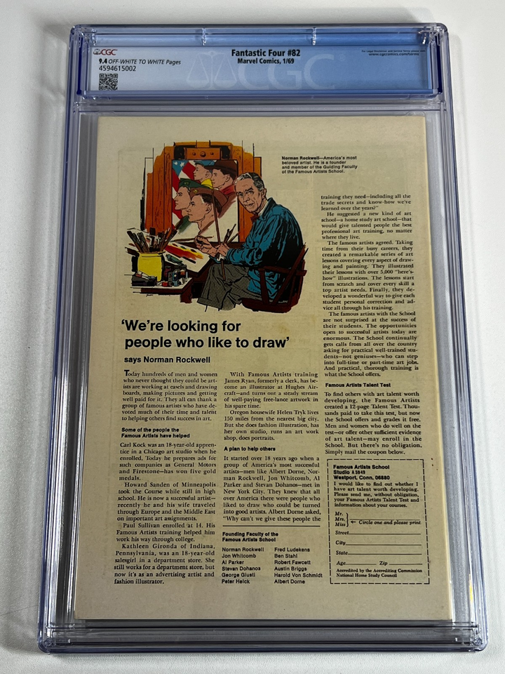 Fantastic Four #82 CGC 9.4 (1969) Inhumans ~ 1st Zorr ~ Marvel Comics ...