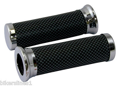 UNIVERSAL CUSTOM MOTORCYCLE GRIPS CARBON EFFECT 22MM LEFT 25MM RIGHT | eBay