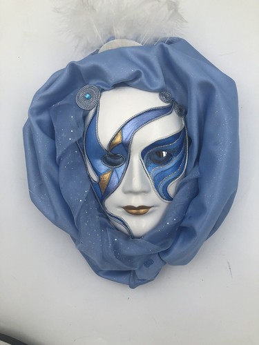 Ceramic Decorative Face Mask Wall Art Blue White - Z | eBay