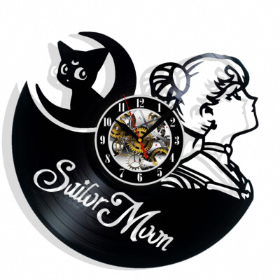 Sailor Moon Vinyl Wall Clock Records Home Decor Art Gift Birthday ...