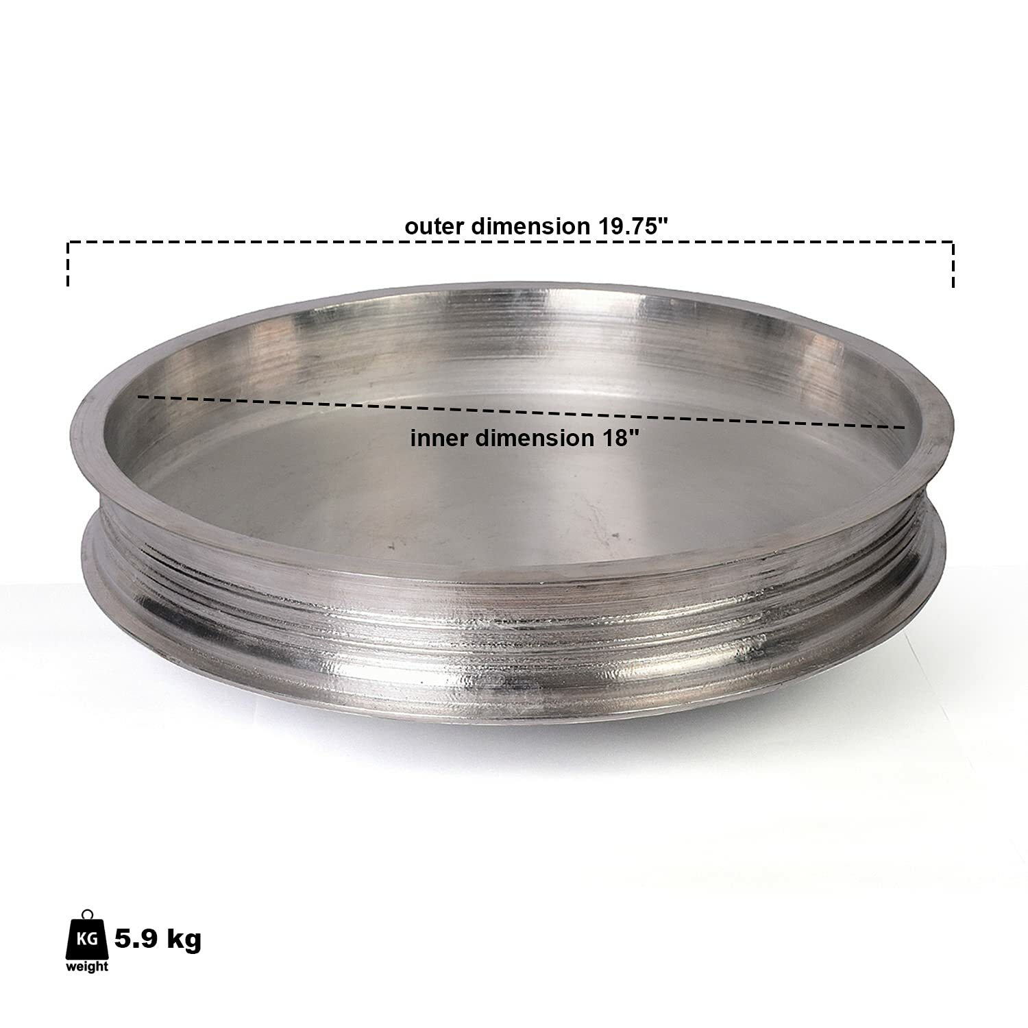 HEALTHY INDALIUM URULI CAST ALUMINIUM POT COOKWARE SERVEWARE - 20 INCH ...