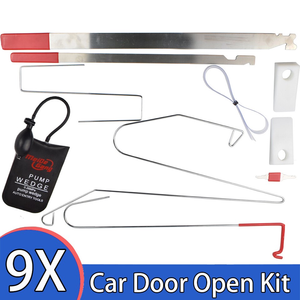 9pcs Car Door Unlock Lock Out Key Lost Opening Tool Kit + Air Pump ...