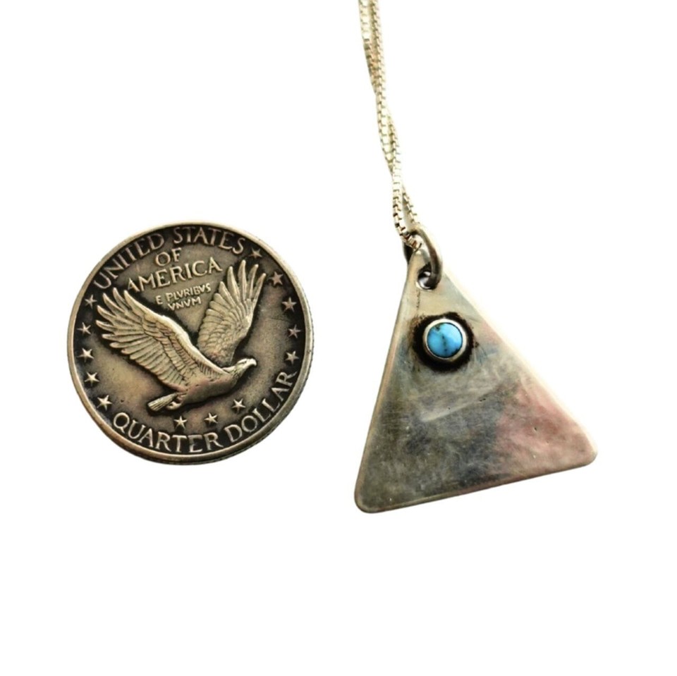 Patania Turquoise Pendant Necklace 1978 Modern Southwest Sterling ...