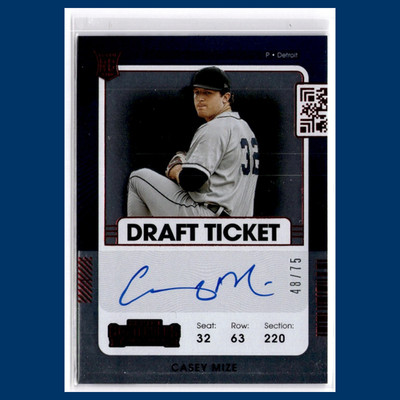 Casey Mize Rookie /75 #115 Autograph 2021 Panini Contenders Draft Red ...