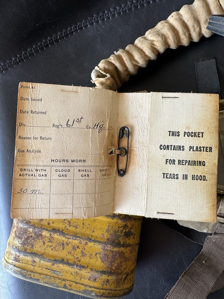 Original WW1 U.S. Army Small Box Respirator Gas Mask & Filter W ...