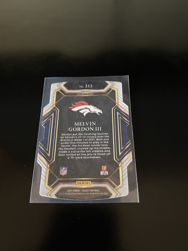 2021 Select Melvin Gordon III Silver Club Level Die Cut Prizm #212 ...