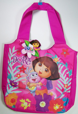 New Dora the Explorer & Boots 13" Canvas Tote Shoulder Bag Purse ...