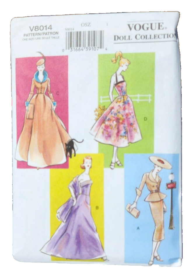 Lot of 4 Vintage Vouge Doll Sewing Patterns V8014 V7951 7785 7814 | eBay