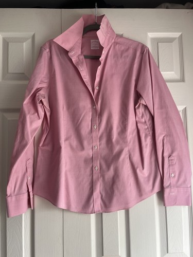Brooks Brothers Tailored Fit Non Iron Stretch Medium Pink Button Up Sz ...