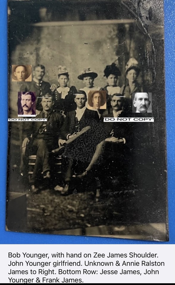 Jesse James, Frank James, Cole Younger & Bob Younger Tintype Real Big ...