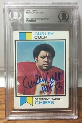KANSAS CITY CHIEFS signed CURLEY CULP #167 1973 Topps Rookie HOF ...