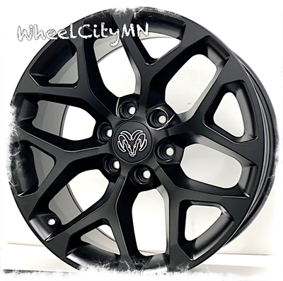 22 inch satin black Snowflake replica wheels fits 2019 2022 RAM 1500 ...