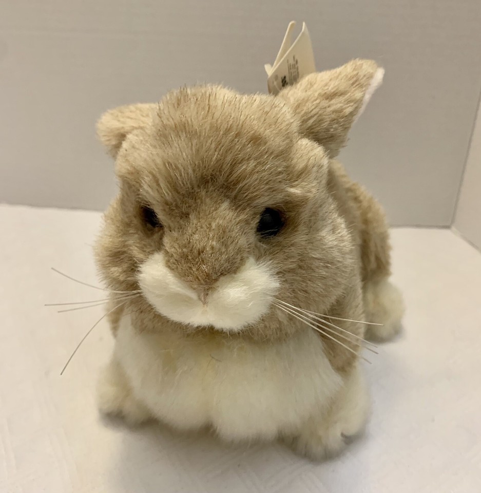 Russ Bruin Bunny Rabbit Plush Brown White Soft Plush Stuffed Animal 8 ...