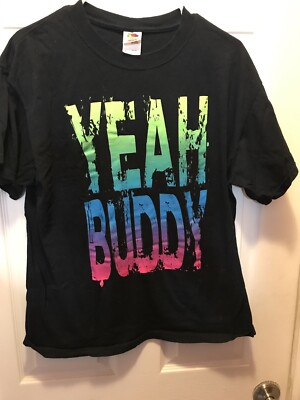 Yeah Buddy T-shirt Jersey Shore Rainbow Black Shirt Size Large | eBay