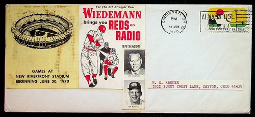 Riverfront Stadium Cincinnati Reds Ohio 1970 Season Postal Cover ...