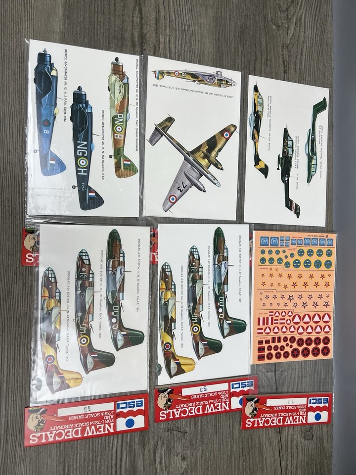 ESCI New Decals For 1/72 Scale Aircraft & 1/35 Scale Tanks Lot Of 6 | eBay