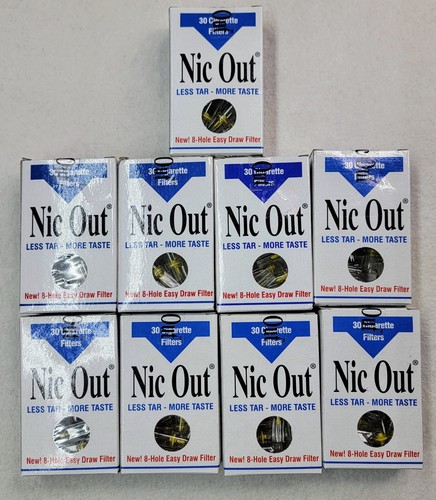 9 PACKS NIC-OUT Cigarette Filters TOTAL 270 Tips Cut the Tar Keep the ...