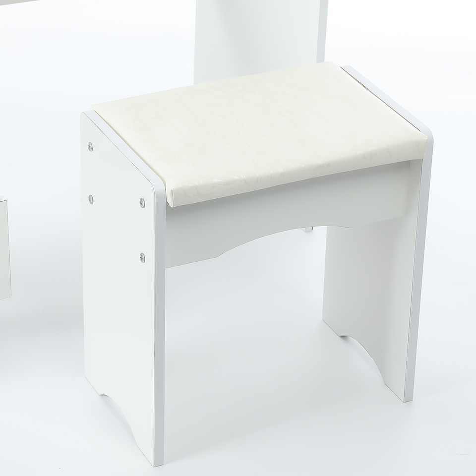 Dressing Table With Drawers Mirror Stool Set Makeup Desk Vanity Table ...