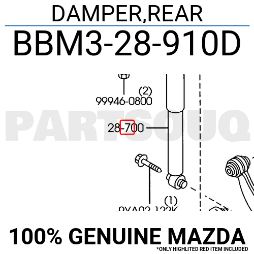 BBM328910D Genuine Mazda DAMPER,REAR BBM3-28-910D | eBay