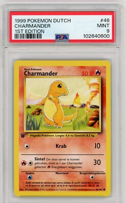 Pokémon 1st Edition Dutch Charmander PSA 9 Base Set 102640600 | eBay
