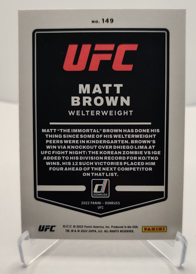 2022 Donruss UFC Base #149 Matt Brown MMA trading card | eBay