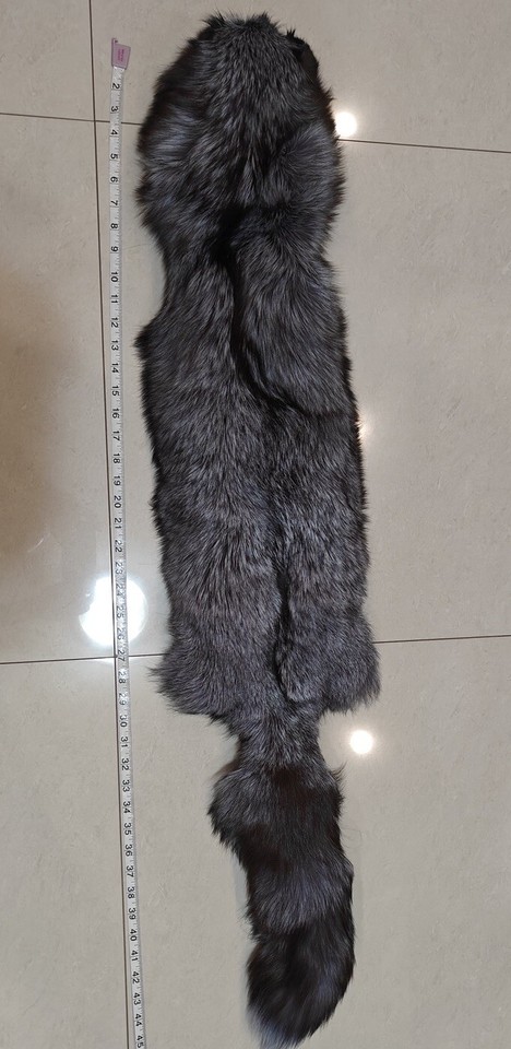 Rare Genuine Natural Tanned Silver Fox Hide Fur Pelt 47 Inch | eBay