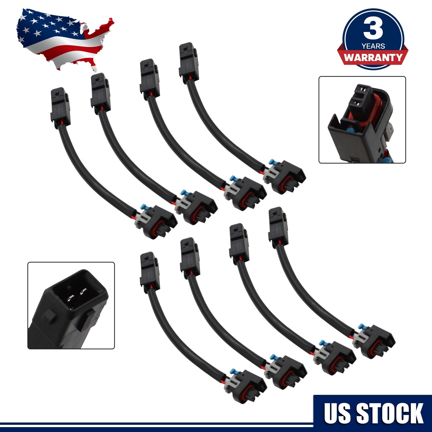 8X For Delphi Adapter LS1 LS6 LT1 EV1 Injector Harness to Multec LQ4/9 ...