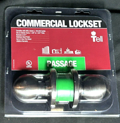 Tell Commercial Lockset (PASSAGE) ~Stainless Steel Finish~ Free ...