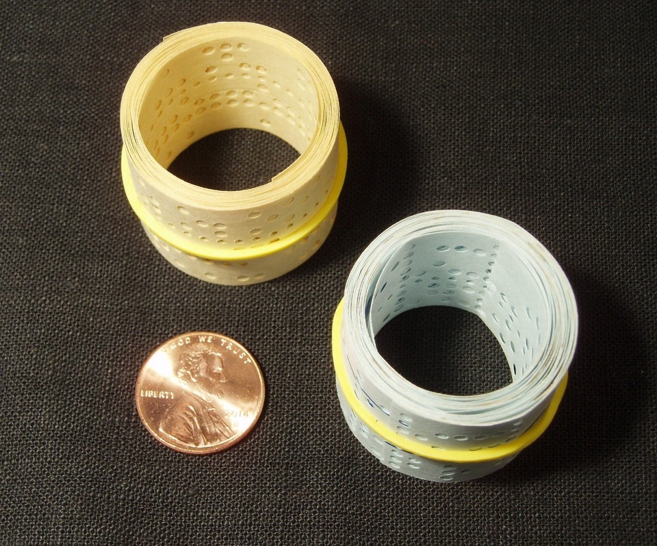 10 Feet of Rare Computer Punched Paper Tape, Historic, 50 Years Old ...