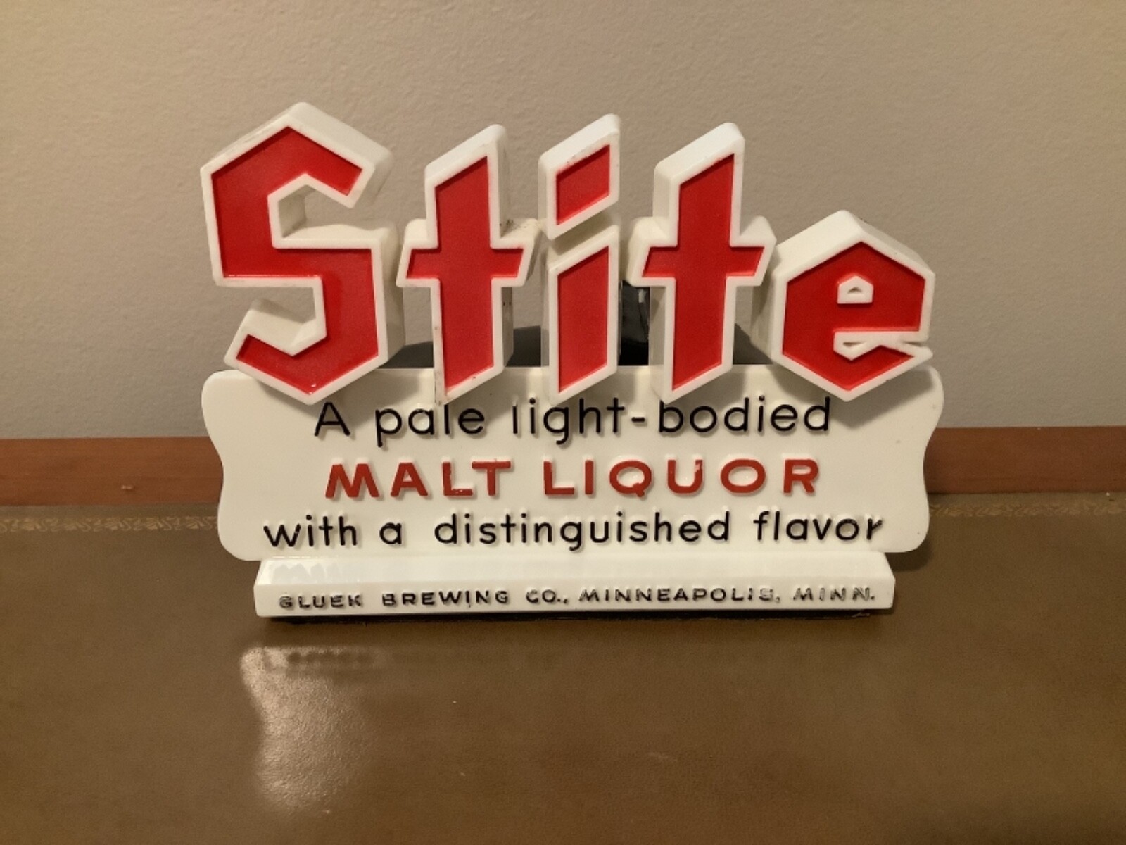 VINTAGE STITE BEER MALT LIQUOR SIGN - GLUEK BREWING 7” x 5” | eBay