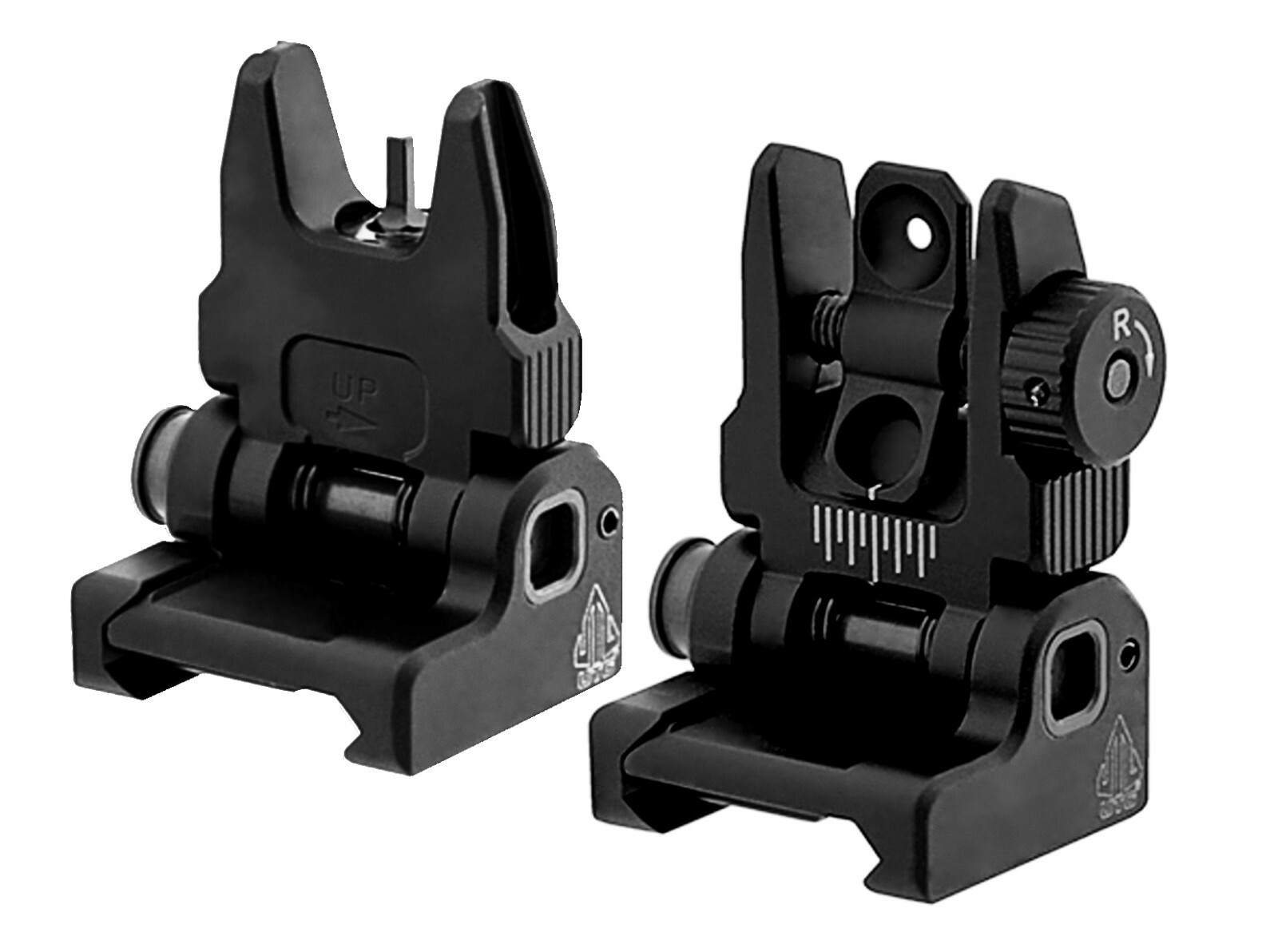 UTG Flip-up BUIS Sight Set Spring Folding Iron Sights Picatinny Mount ...