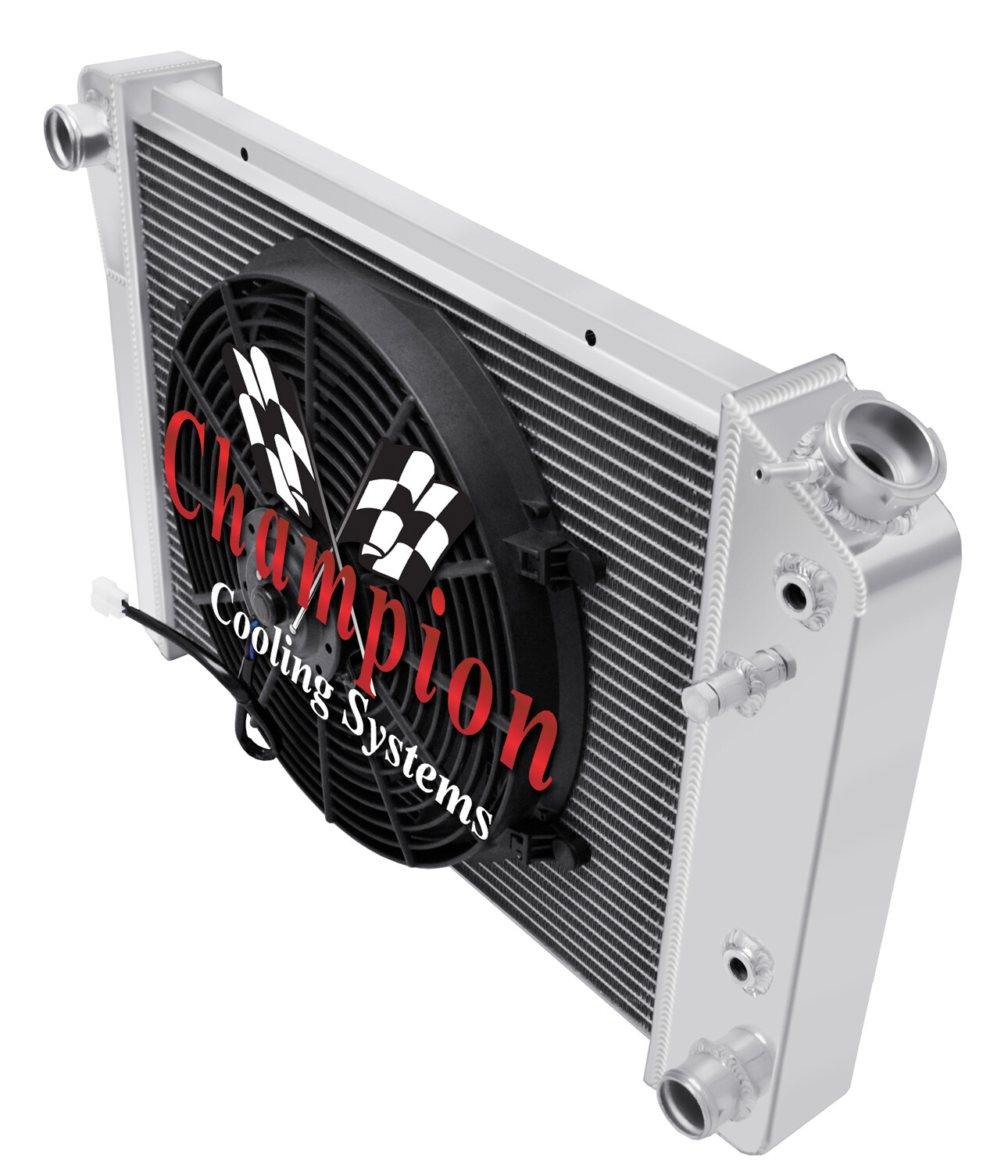 3 Row Racing Champion Radiator W/ 14" Fan for 1971 - 1977 Chevrolet ...