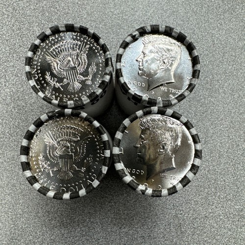 4 Rolls Kennedy Half Dollar Coins $40 Total Uncirculated Bank Sealed ...