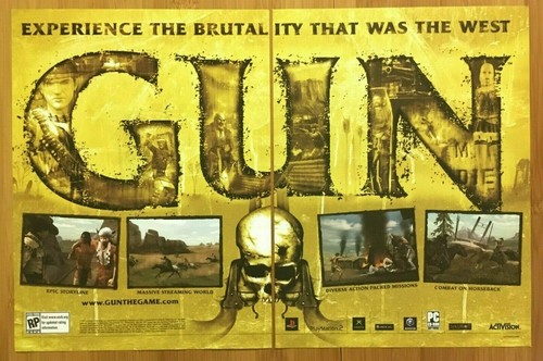 GUN PS2 Xbox 2005 Vintage Print Ad/Poster Official Promo Art Red Dead ...