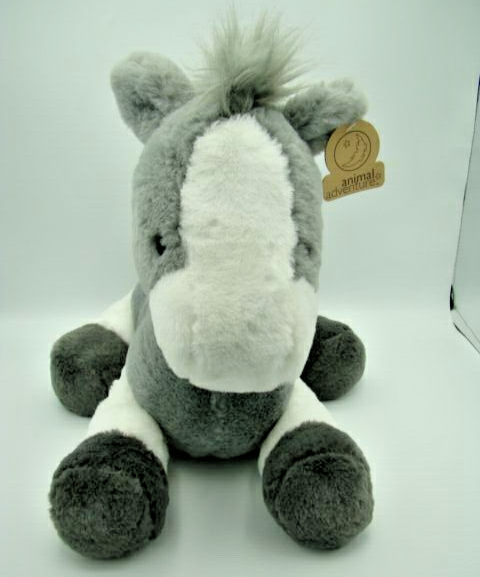Animal Adventure Plush Gray Horse Stuffed Animal Painted Pony Laying 12 ...
