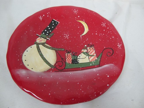PARK DESIGNS TOP HAT SNOWMAN DESSERT PLATE JILL ANKROM | eBay