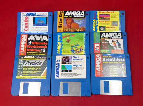 Nine Amiga Format Cover Disks, various games and packages - Untested | eBay