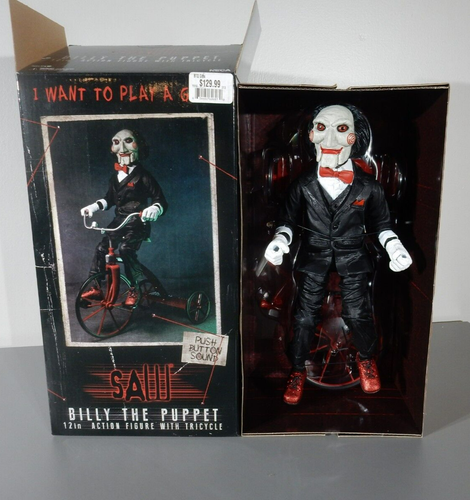 BILLY THE PUPPET Saw 12" Action Figure w/tricycle NEW OPEN BOX W/Sounds ...