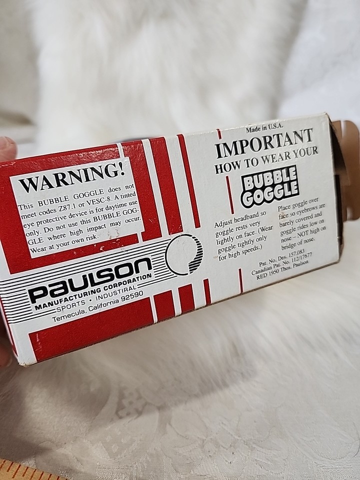 Vintage 60s Paulson Bubble Goggle Clear Lens Orig.Box Moto Racing NOS ...