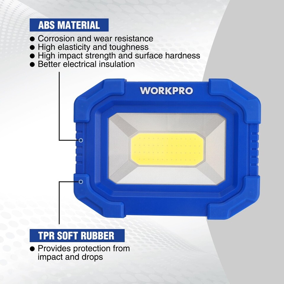 WORKPRO 2Pack Rechargeable 2000LM LED Work Light Magnetic Super Bright ...