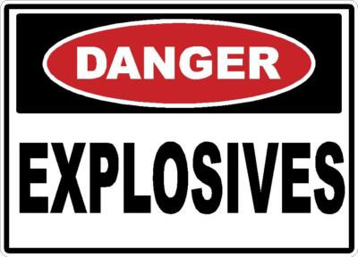 DANGER EXPLOSIVES DECAL SAFETY SIGN STICKER OSHA CONSTRUCTION ...