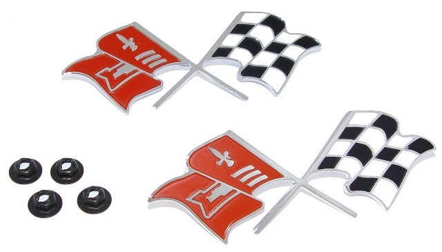 1957 Chevy Bel Air & Corvette Fuel Injection Emblems Pair 57C-16628-S ...