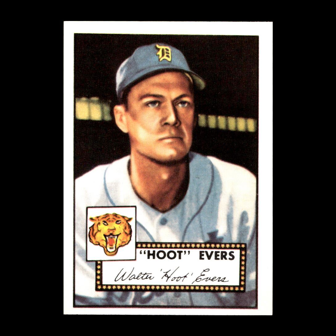 Hoot Evers 1983 Topps 1952 Reprint Series Detroit Tigers #222 NM+ Pack ...