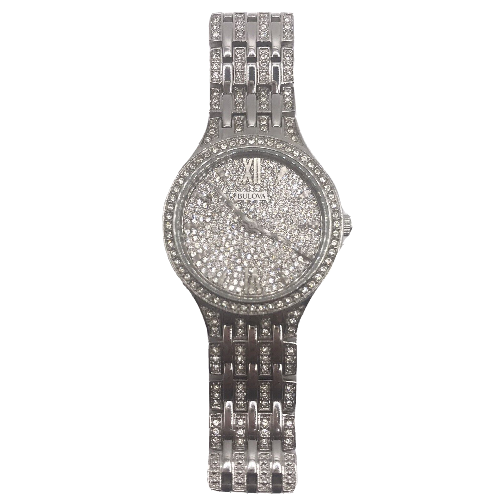 Bulova Phantom Women Watch Stainless Steel Pave Swarovski Crystal Model ...