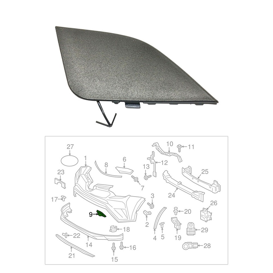 53286-0R080 Left Front Bumper Tow Hook Eye Cover Cap Fit Toyota RAV4 16 ...