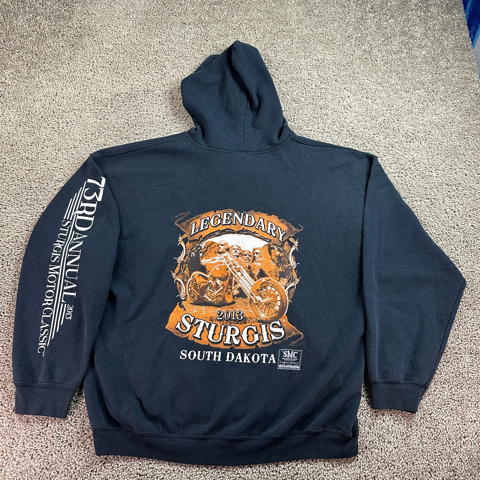 Sturgis Hoodie Mens Extra Large Black Orange 2013 Leg… - Gem